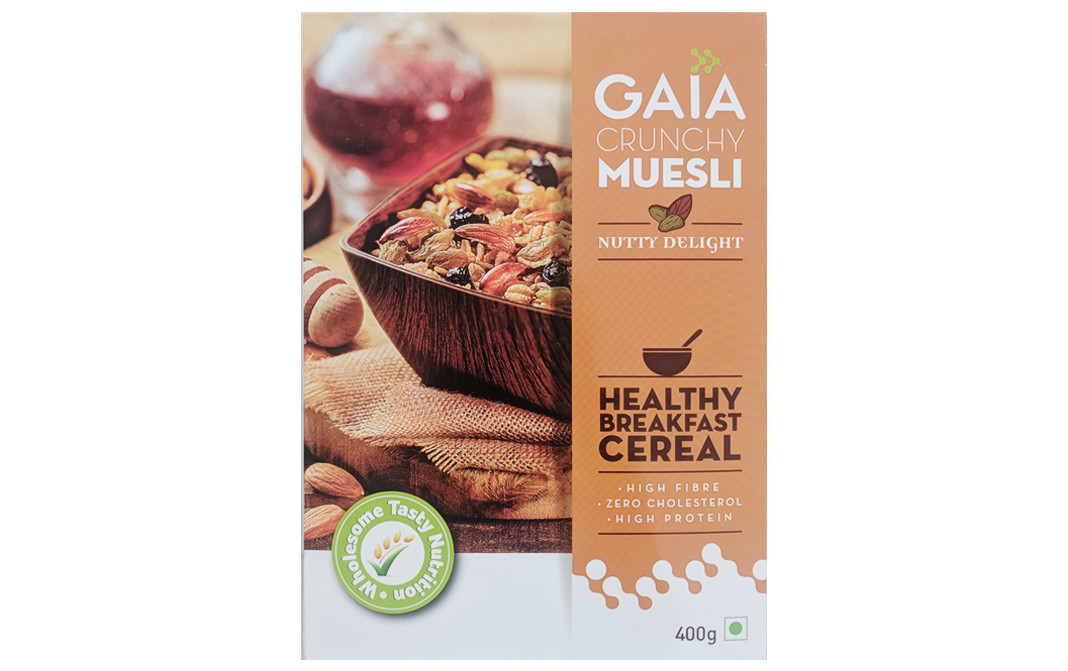 Gaia Crunchy Muesli, Nutty Delight Healthy Breakfas Cereal Box 400 ...