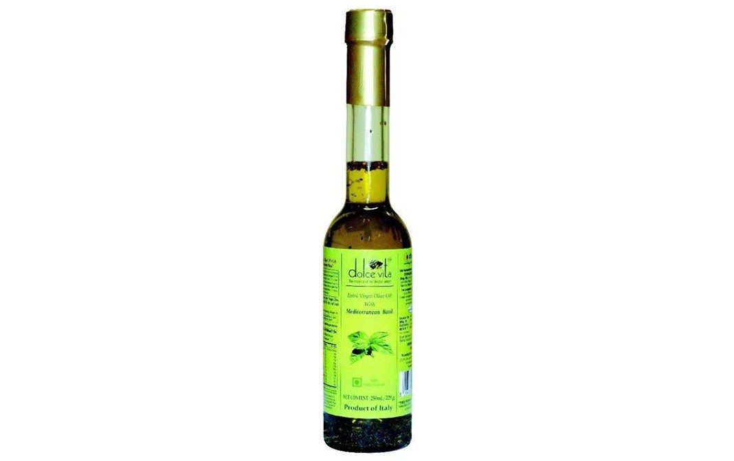 Dolce Vita Extra Virgin Olive Oil With Mediterranean Basil Glass Bottle ...